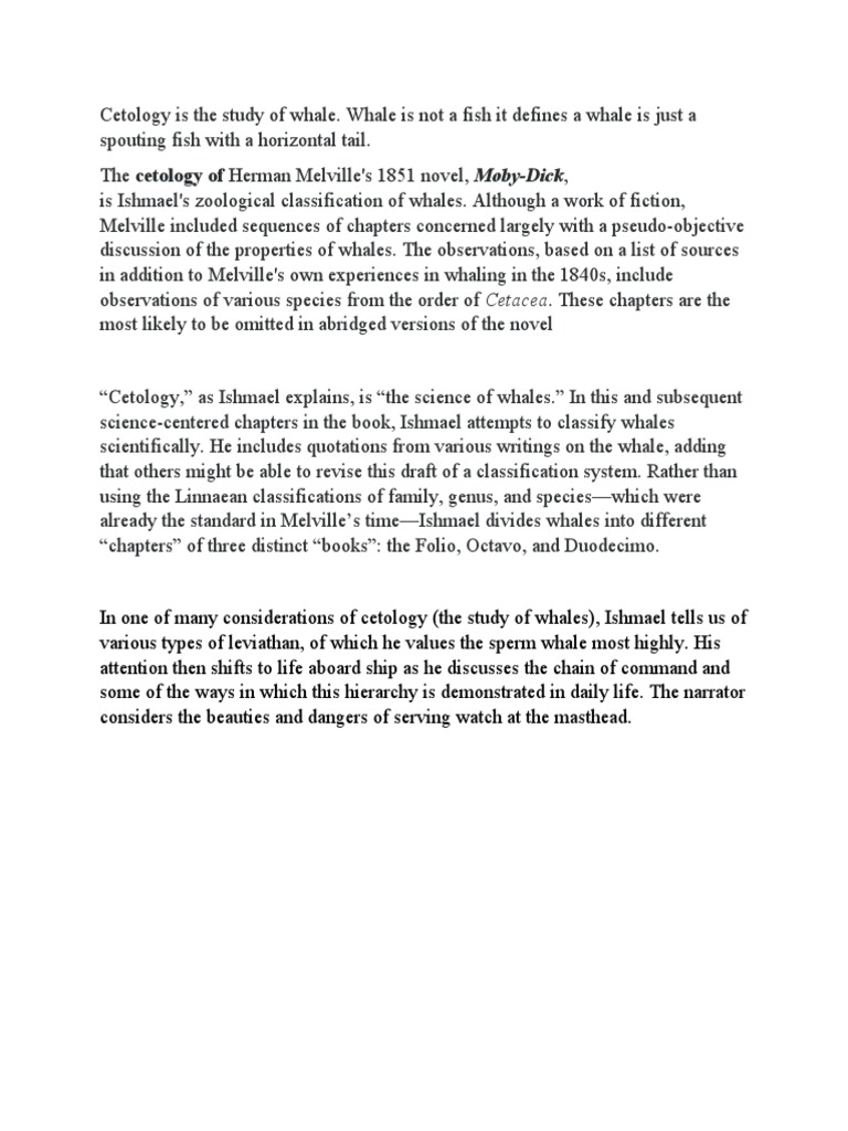 Cetology Is The Study of Whale | PDF
