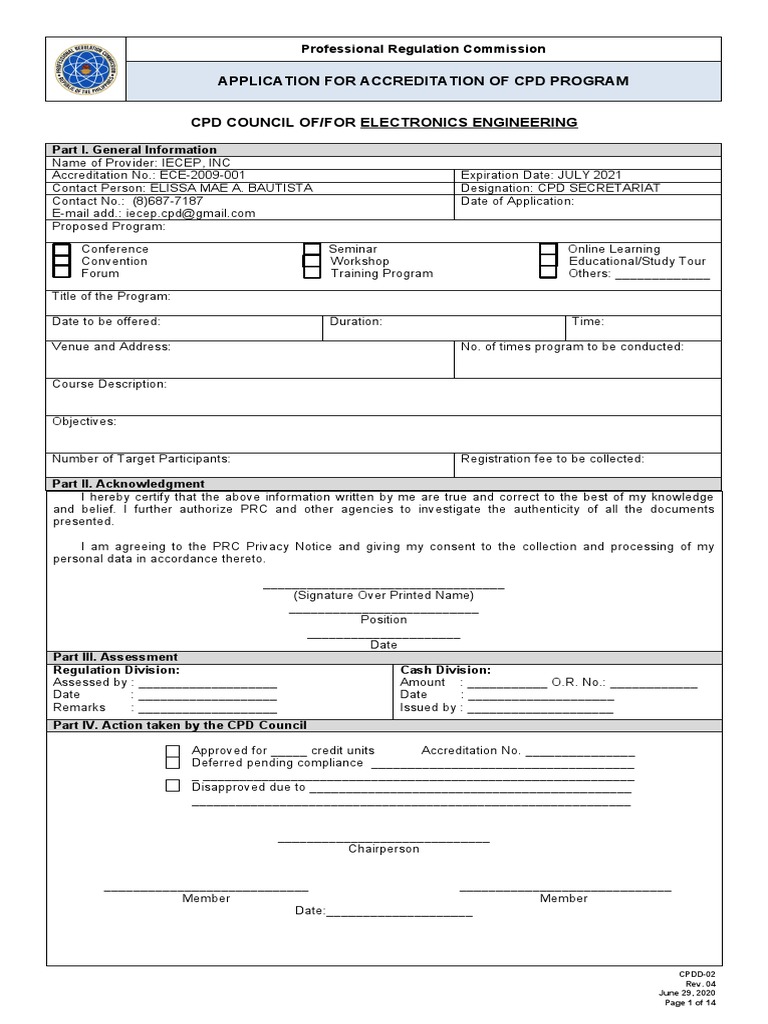 Accreditation of CPD Program | PDF | Identity Document | Educational ...
