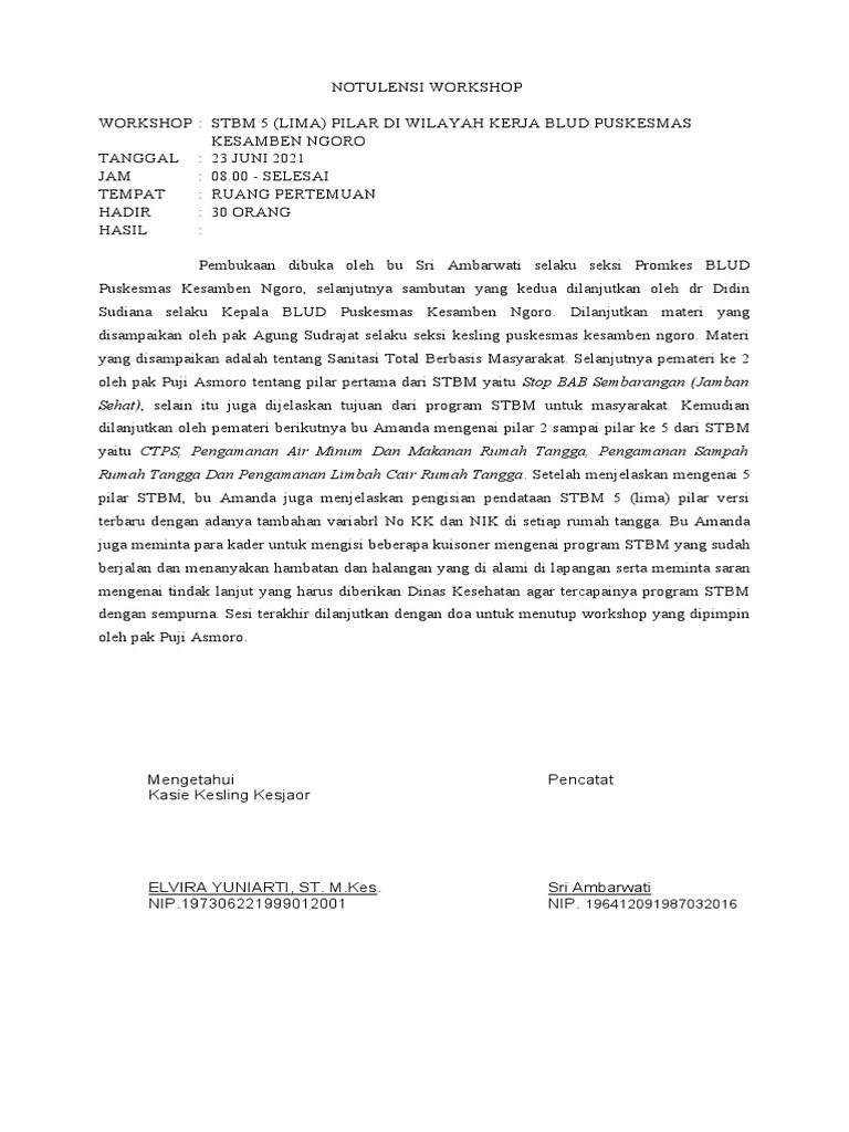 Notulensi Rapat-2 | PDF | Pengembangan Diri