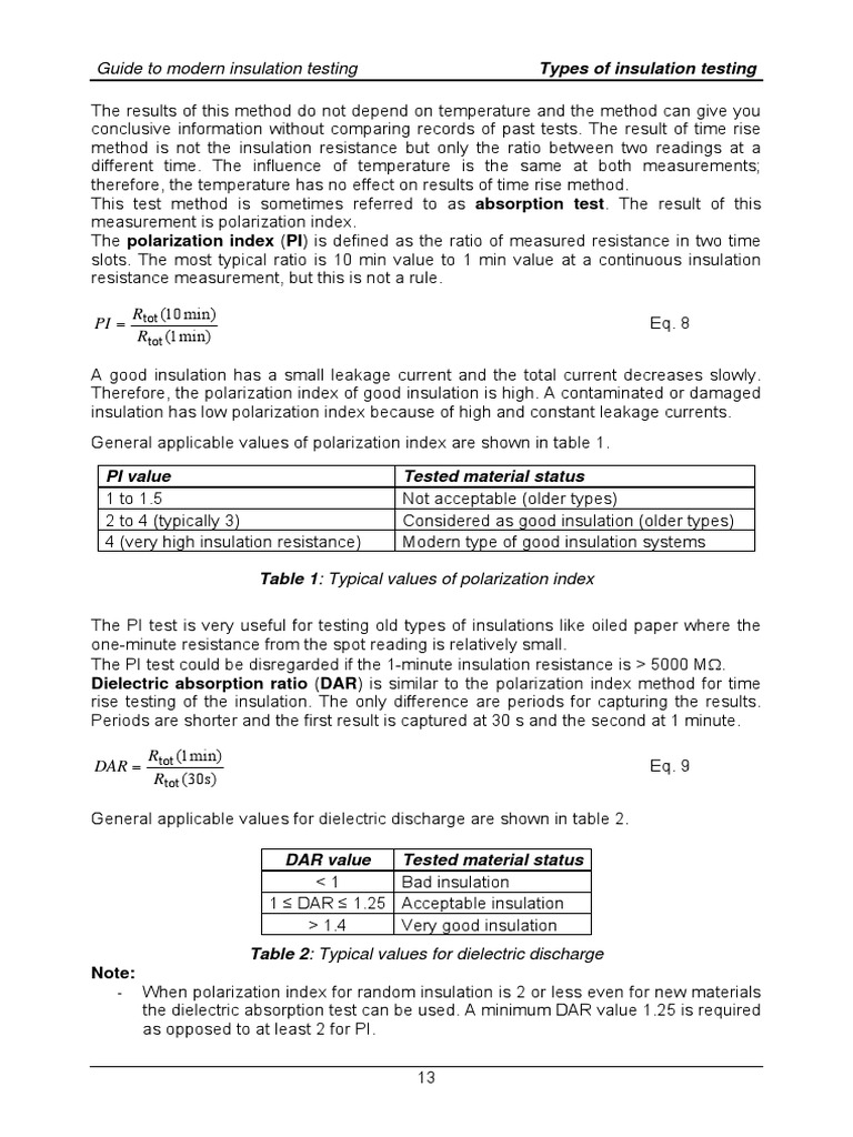 Guide To Modern Insulation Testing Types of Insulation Testing ...