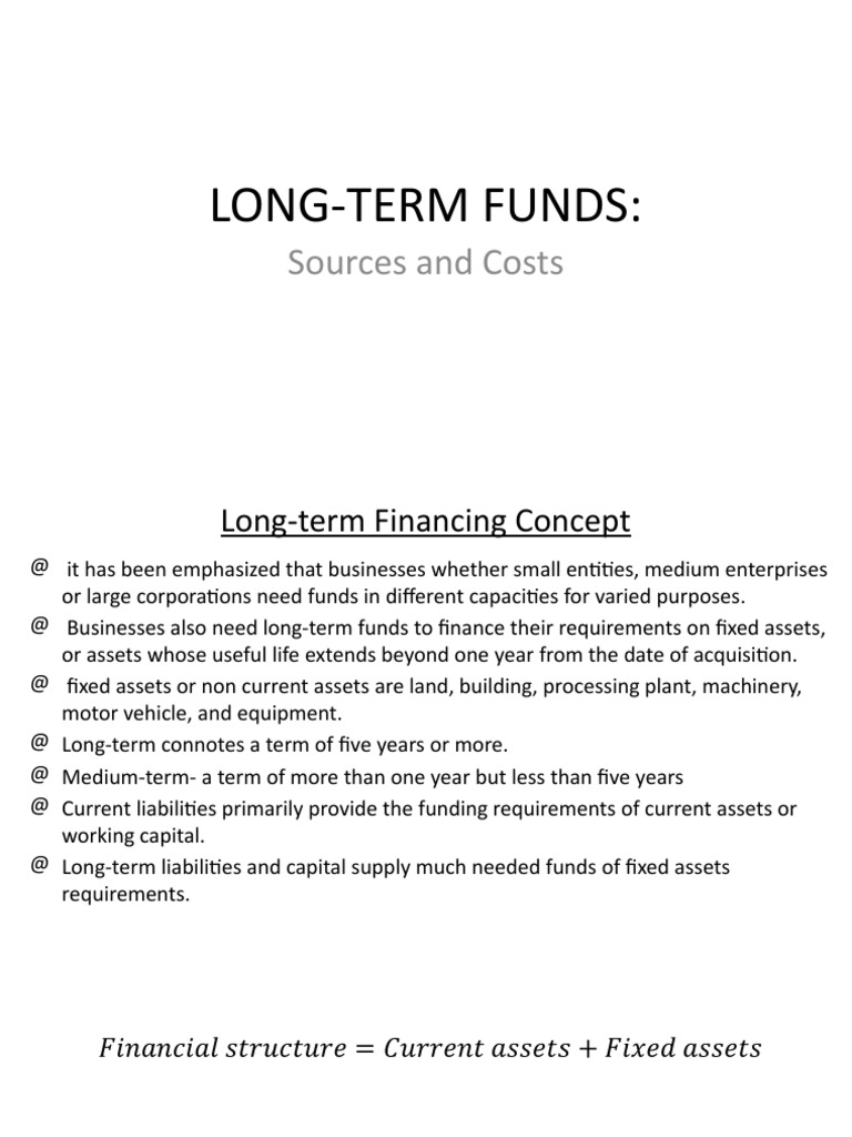Long-Term Funds:: Sources and Costs | PDF | Stocks | Dividend