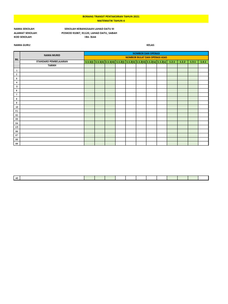 Rekod Transit MT THN 4 A | PDF