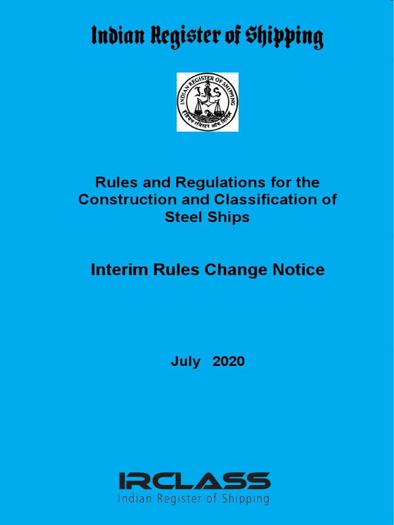 Main Rules Interim Rules Change Notice - July 2020 | PDF | Ships ...