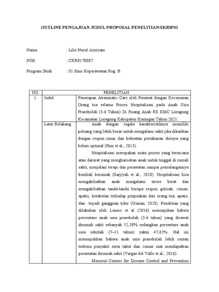 Outline Proposal Skripsi | PDF