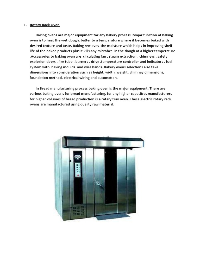 Rotary Rack Oven | PDF | Oven | Baking