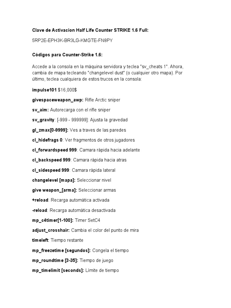 Counter Strike Codigo de Activacion y Claves | PDF