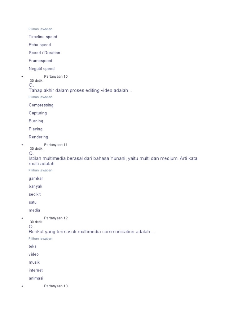 Q. Tahap Akhir Dalam Proses Editing Video Adalah : Timeline Speed Echo ...