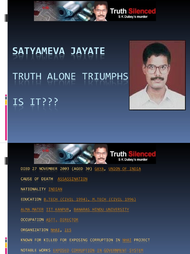 Satyendra Dubey | PDF | Government | Corruption