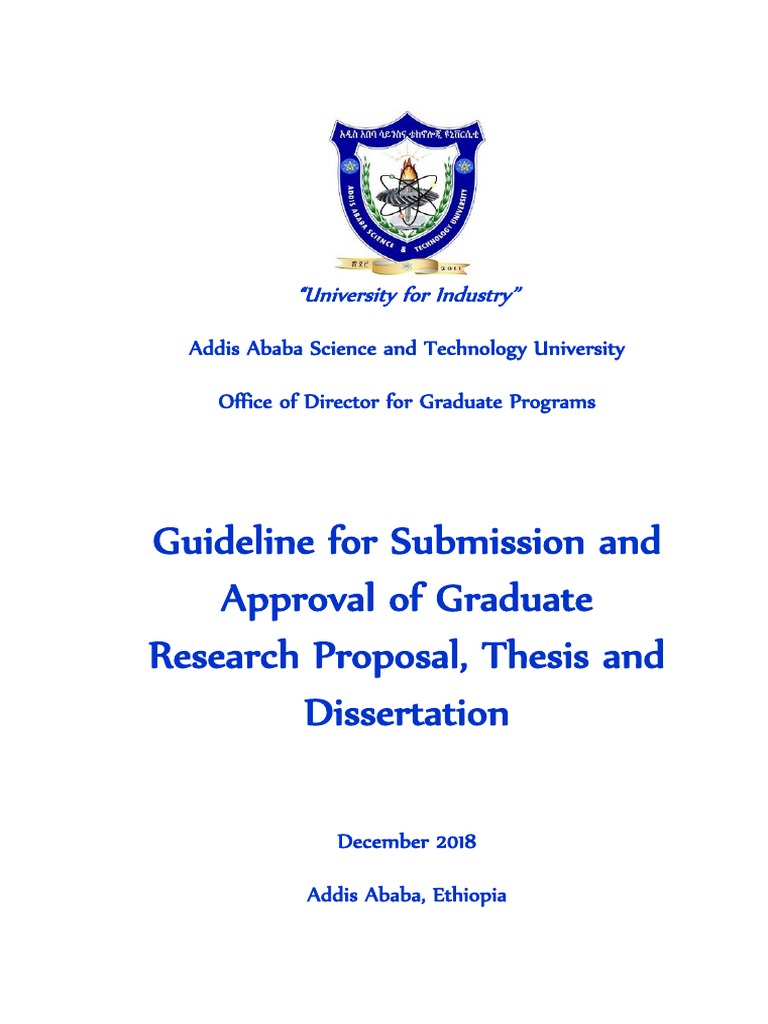 Guideline For Graduate Research Proposals, Thesis and Dissertation ... Guideline For Graduate Research Proposals, Thesis and Dissertation ...