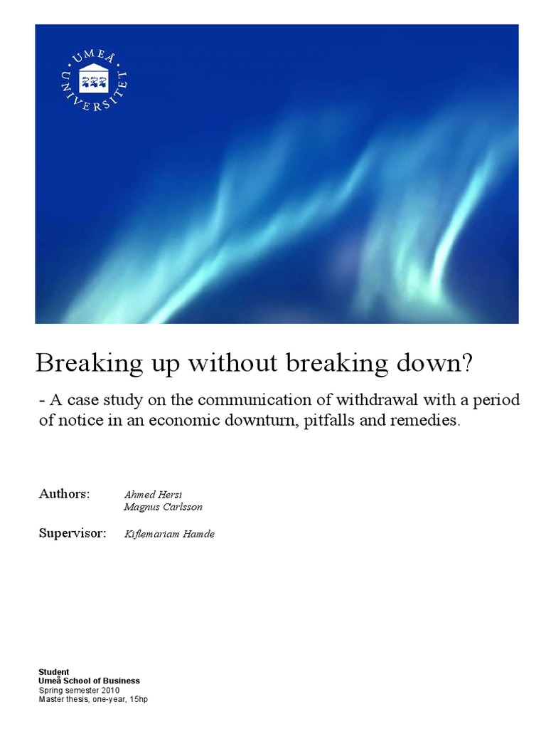 Breaking Up Without Breaking Down? | PDF | Case Study | Interview