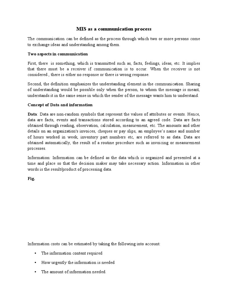MIS in Communication Processes | PDF | System | Information