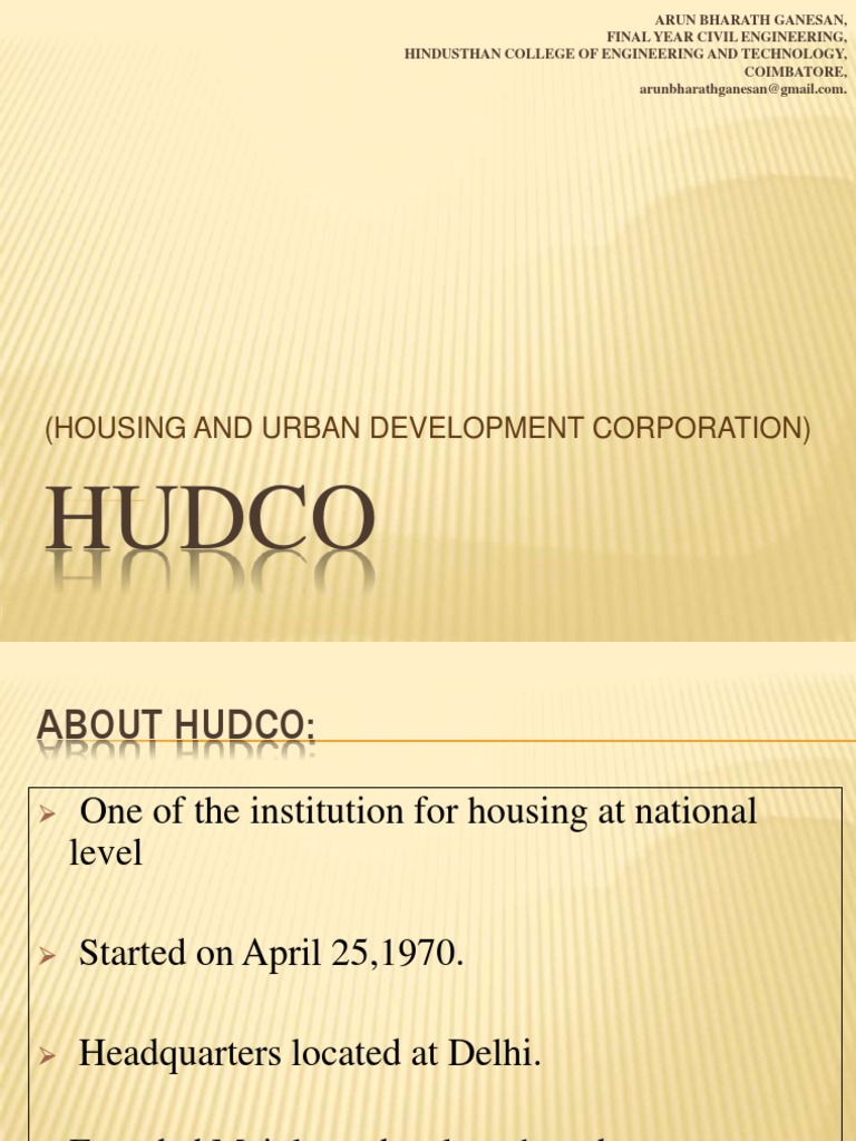 Hudco: (Housing and Urban Development Corporation) | PDF | Building ...