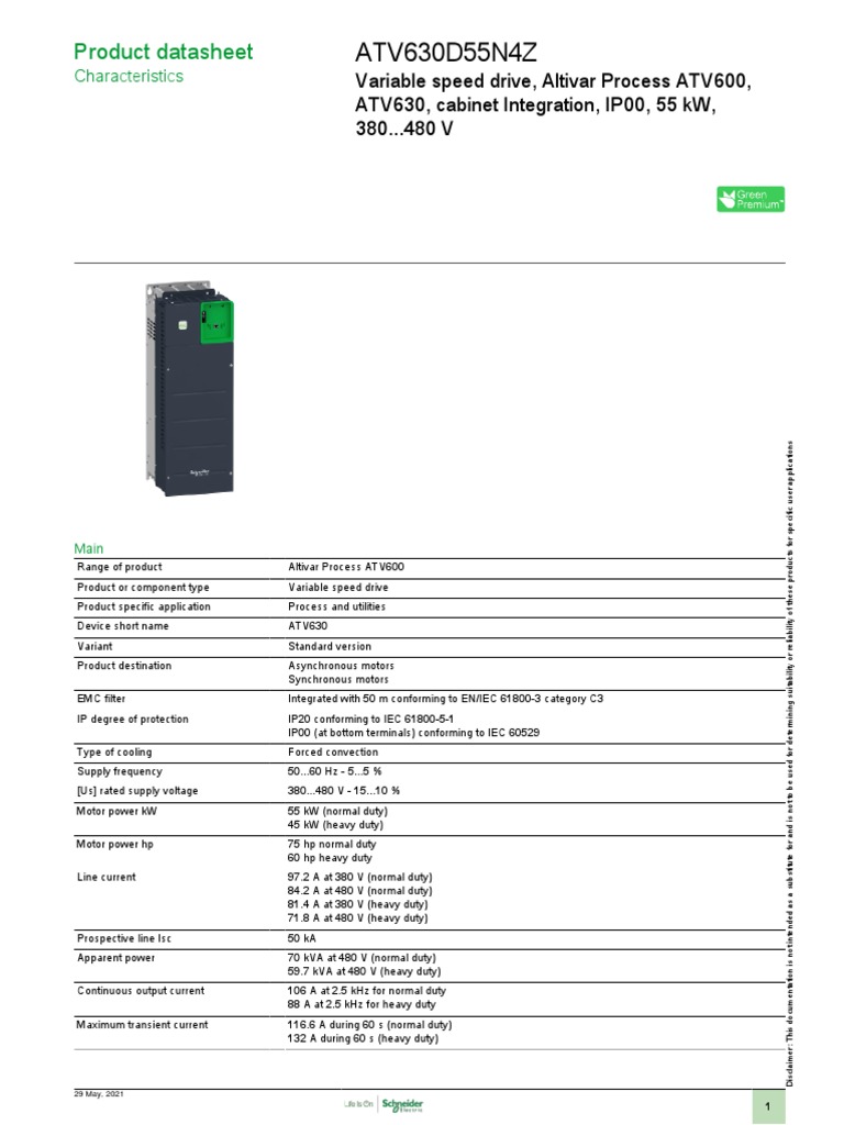 Altivar Process ATV600 - ATV630D55N4Z | PDF | Electric Motor | Relay