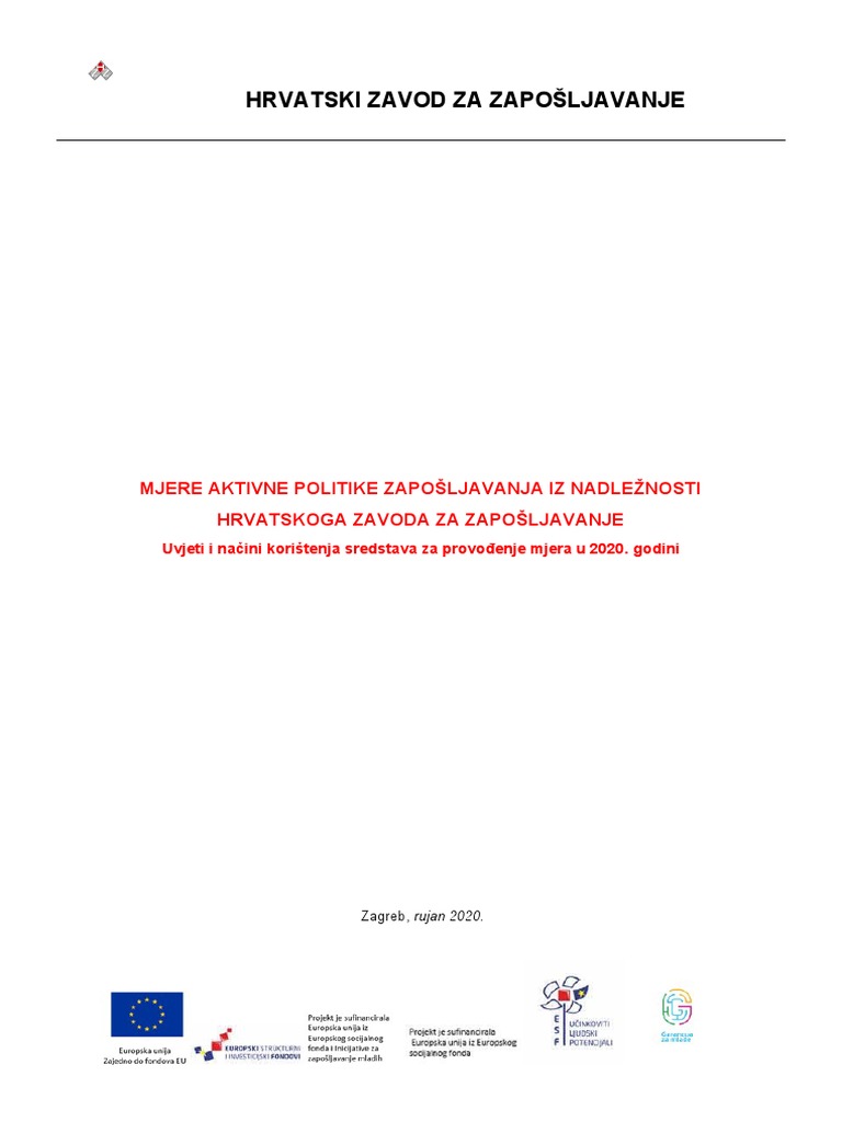 HZZ - Uvjeti-I-Nacini-Koristenja-Sredstava-Za-Provodjenje-Mjera - 2020 - 07092020 | PDF