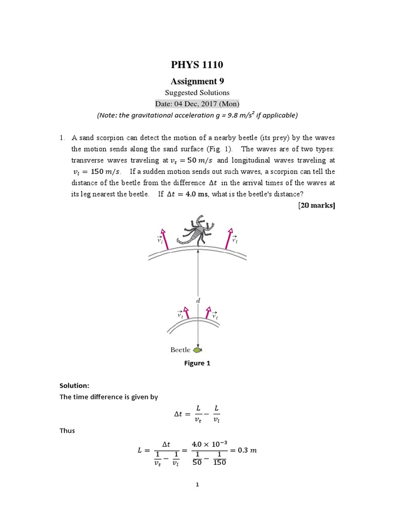 PHYS 1110: Assignment 9 | PDF | Waves | Normal Mode