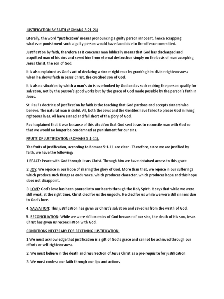 Justification by Faith | PDF | Justification (Theology) | Sola Fide