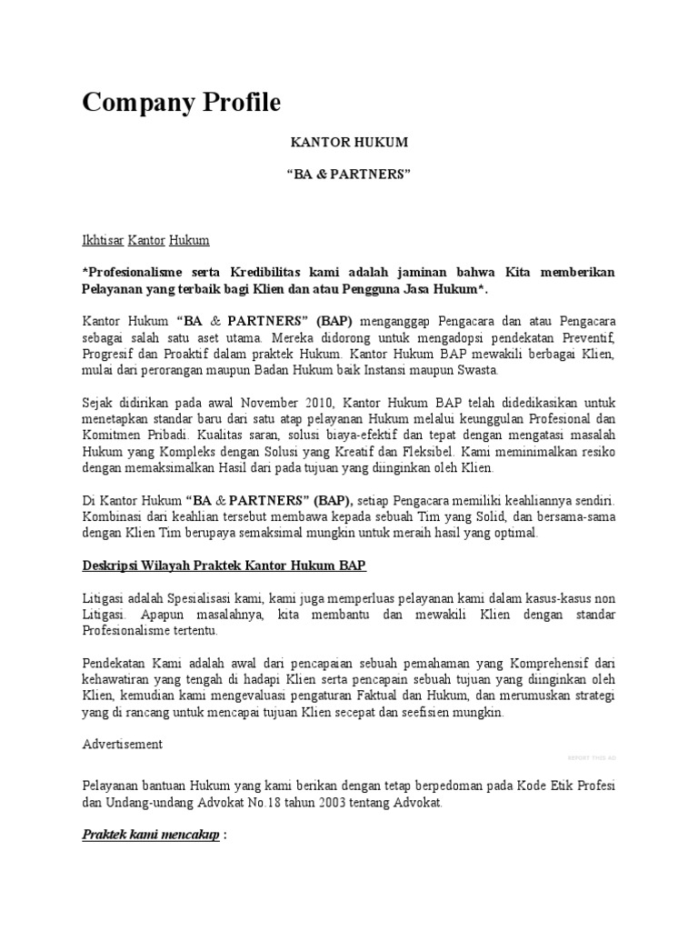 Contoh Company Profile 1 | PDF