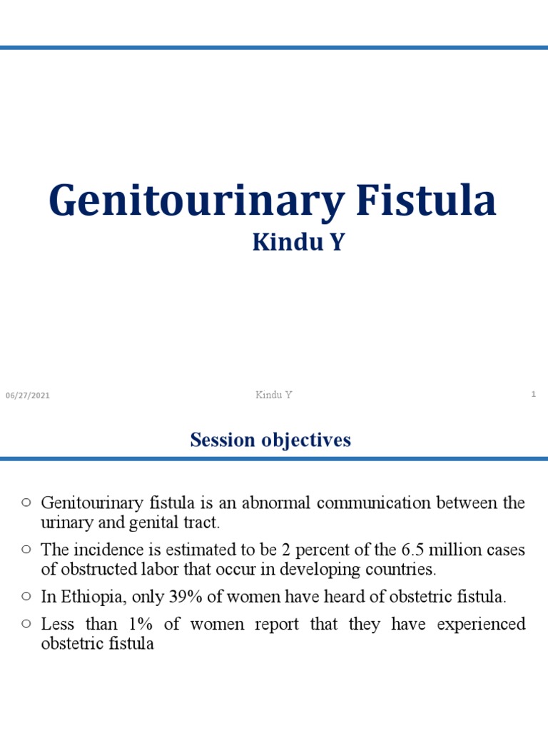 Session10-Genitourinary Fistula | PDF | Vagina | Urinary Incontinence