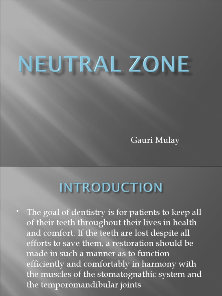 Neutral Zone | PDF | Dentures | Tongue