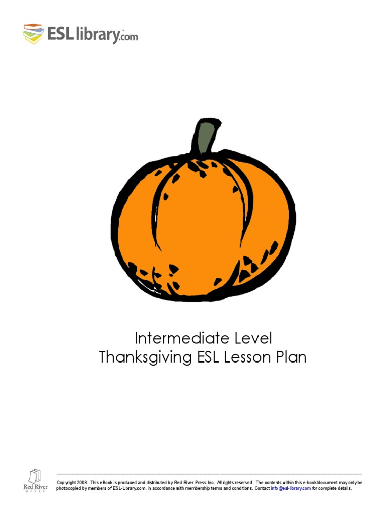 Intermediate Level Thanksgiving ESL Lesson Plan | PDF | Thanksgiving ...