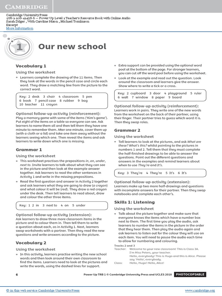 Power Up Level 1 Teachers Resource Book Sample | Download Free PDF ...