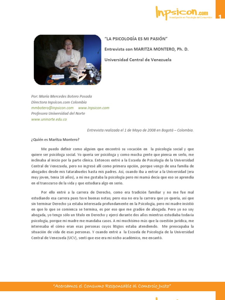 Maritza Montero ph.d-ENTREVISTA | PDF