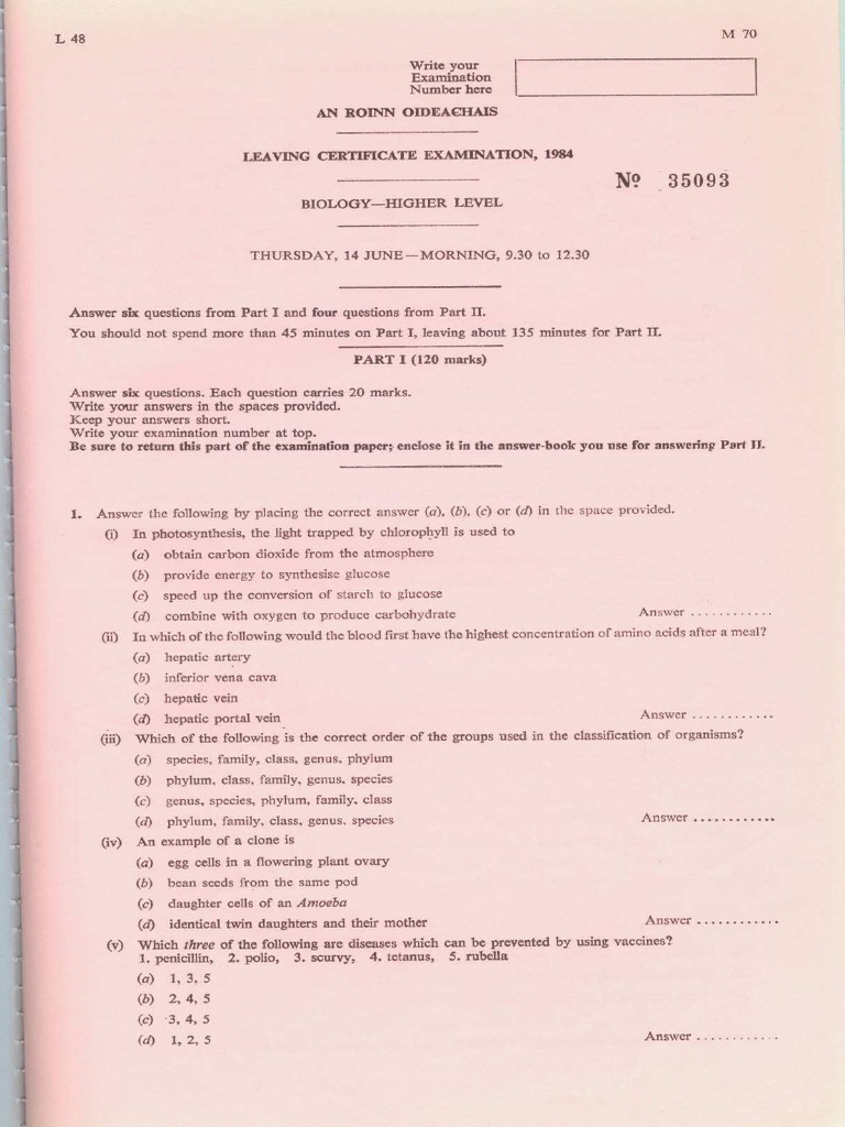 Biology LC H 1984 | PDF