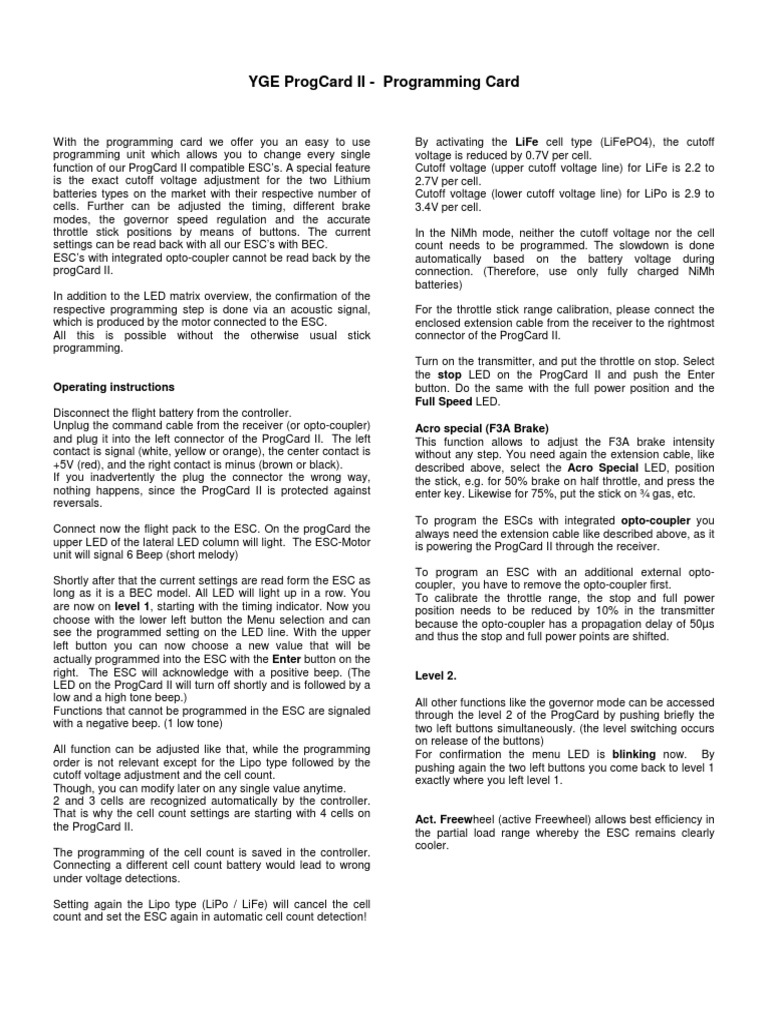 Yep Esc Manual | PDF | Computer Engineering | Manufactured Goods