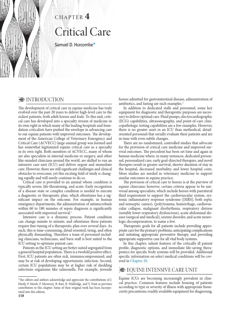 CHAPTER 4. Critical Care | PDF | Intensive Care Medicine | Intensive ...