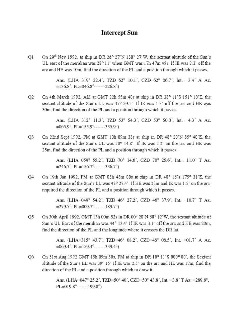 Intercept SUN | PDF | Metrology | Geophysics