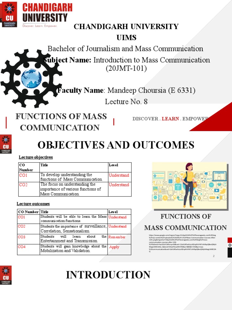 Lecture 8 Functions of Mass COMMUNICATION UNIT-1 | PDF | Mass Media ...