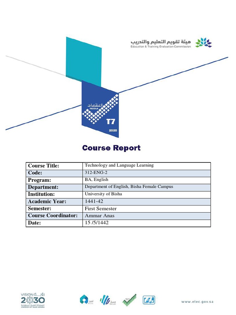 Course Title: Code: Program: Department: Institution: Academic Year ...