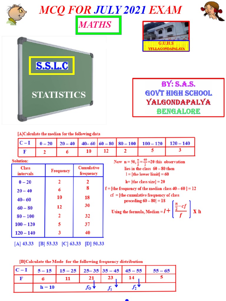 Statistics MCQ | PDF | Mode (Statistics) | Mean