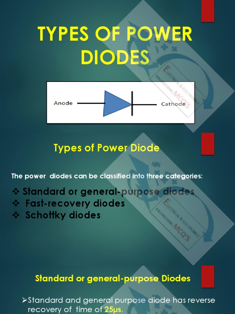 TYPES OF POWER DIODE Watermark | PDF | Computers | Technology & Engineering