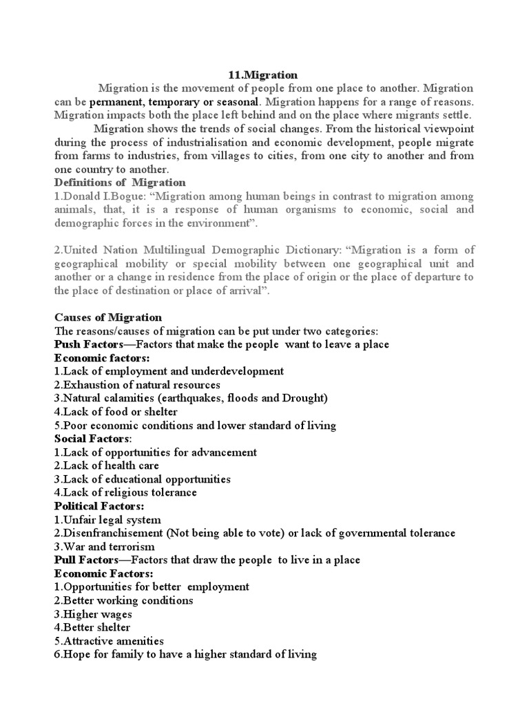 Definitions of Migration | PDF | Human Migration | Immigration