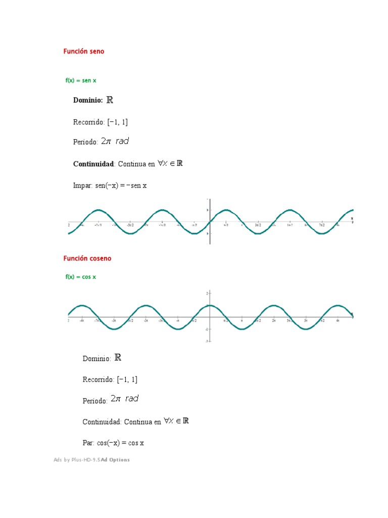 Función Seno | PDF | Funciones trigonométricas | Trigonometría