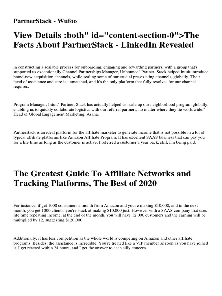 PartnerStack: Optimize Affiliate Earnings | PDF | Automation ...