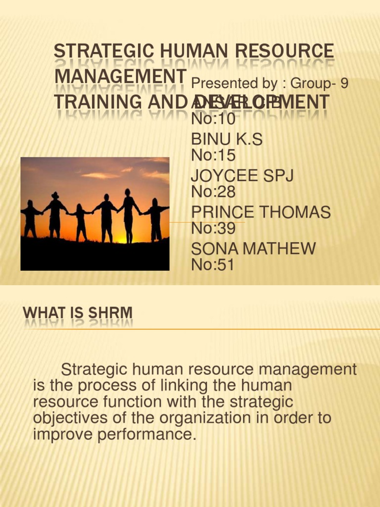 Strategic Human Resource Management Training and Development | PDF ...