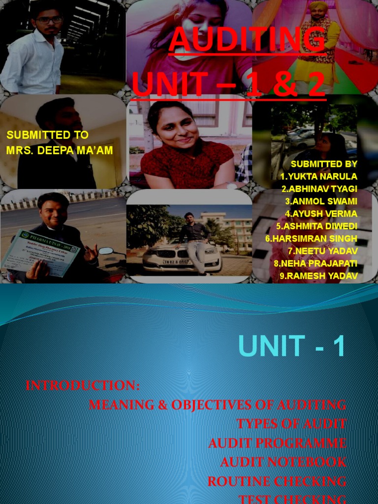 Auditing UNIT - 1 & 2: Submitted To Mrs. Deepa Ma'Am | PDF | Trust Law | Audit