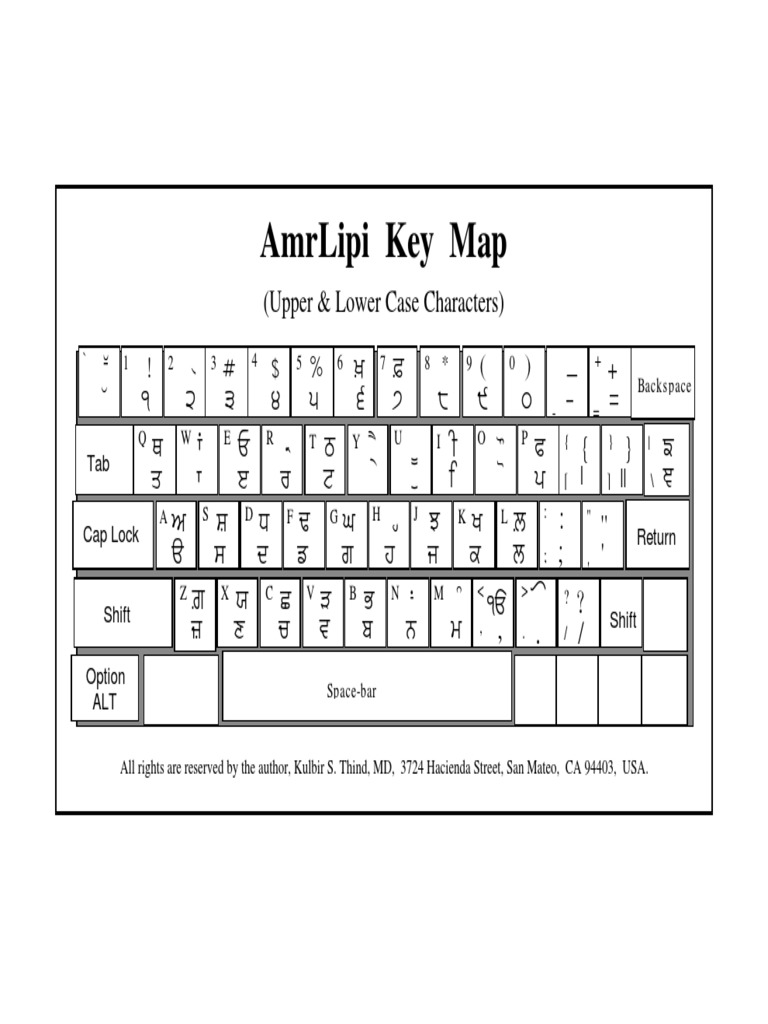 AmrLipi Keyboard Layout Guide | PDF | Writing Implements | Input/Output