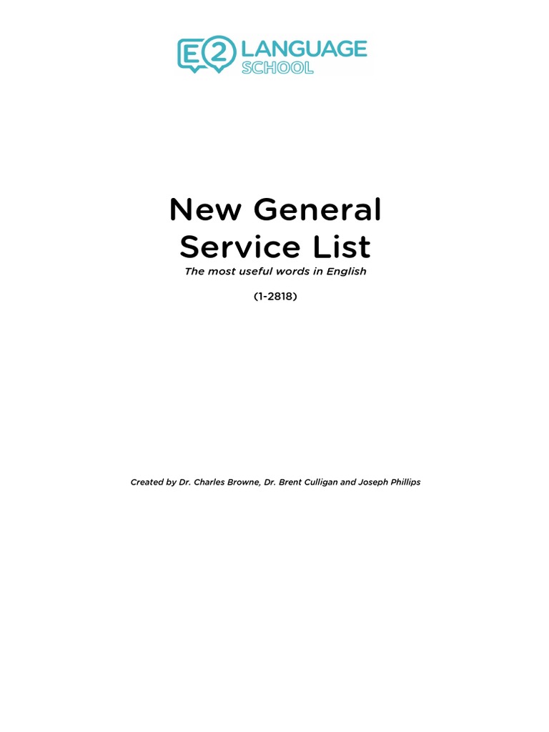 New General Service List | PDF | Science | Science And Technology