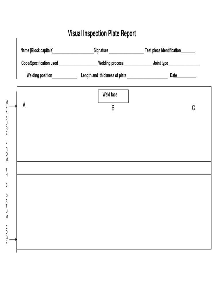 Visual Inspection Plate Report | PDF | Welding | Construction