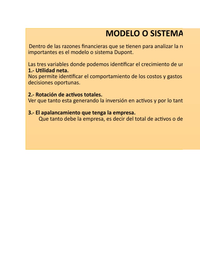 4 Modelo Dupont | Descargar gratis PDF | Contabilidad financiera ...