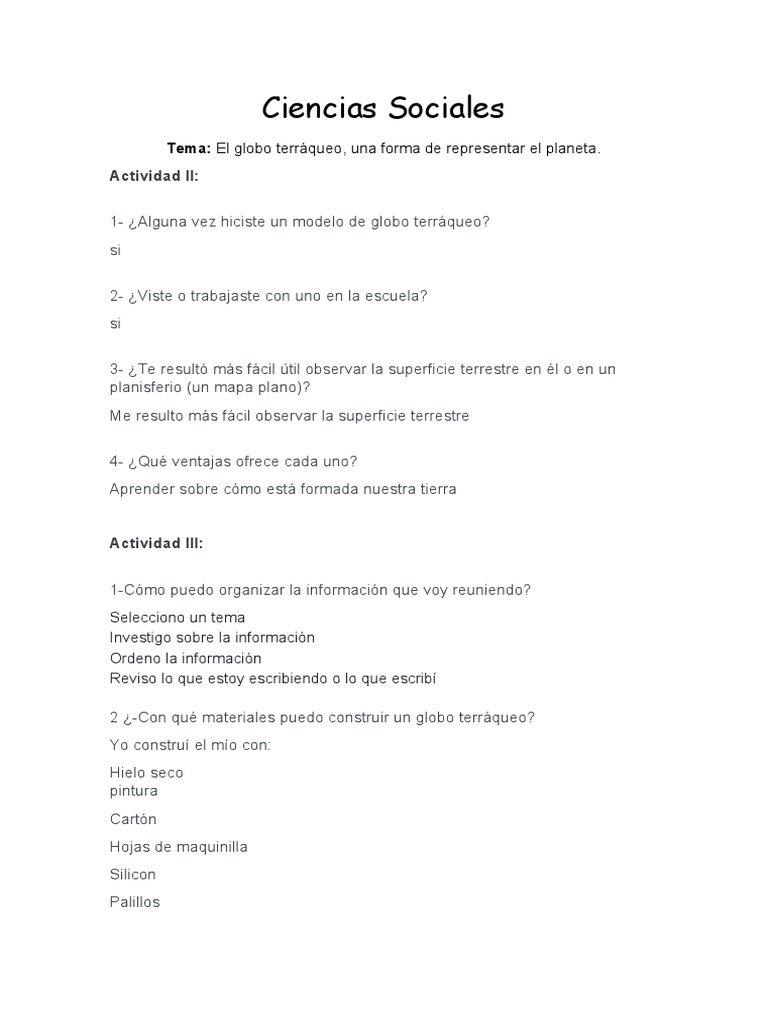 Cómo hacer un globo terráqueo educativo | PDF
