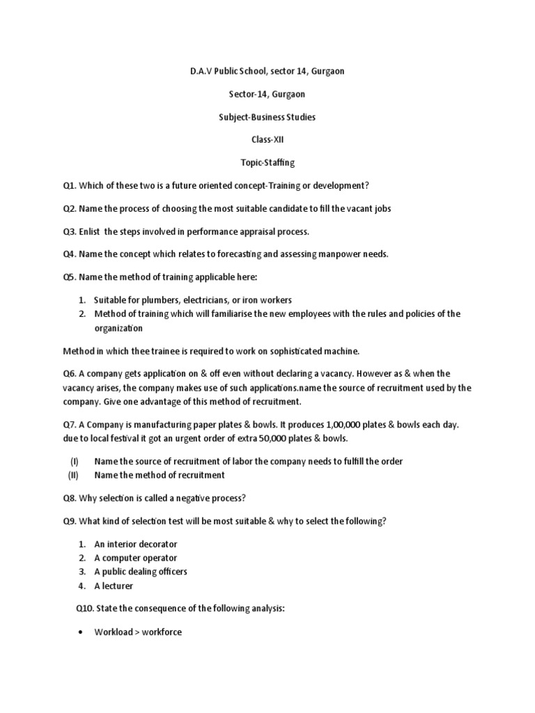 Staffing Assignment | PDF | Turnover (Employment) | Recruitment