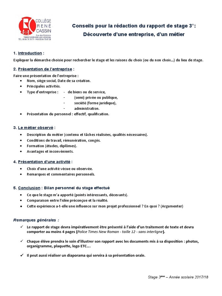 Exemple Oral Brevet Rapport De Stage Le Meilleur Exemple Oral Brevet