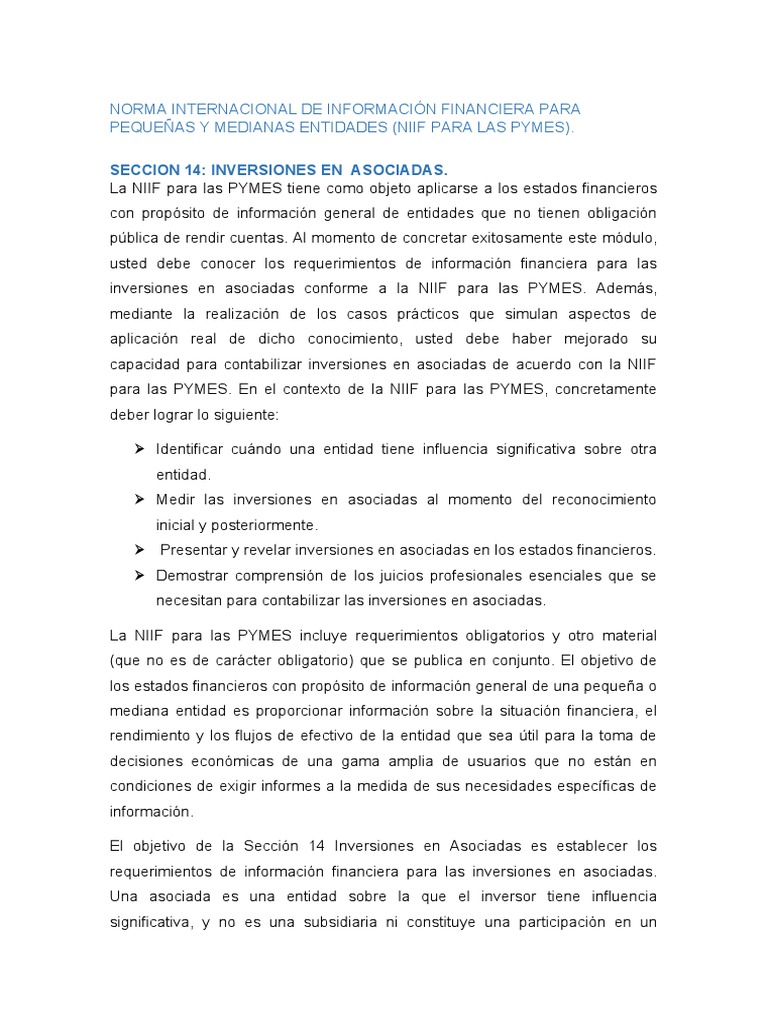 Niif 14 y 15 Pymes | PDF | normas internacionales de INFORMACION ...