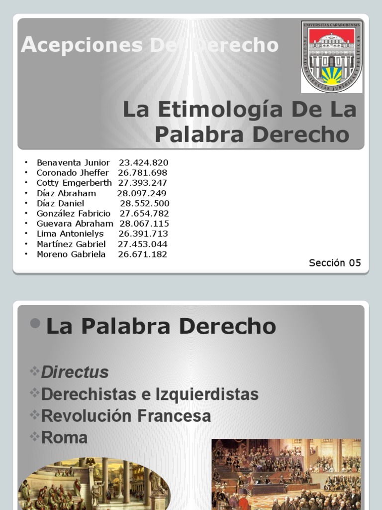 La Etimología de La Palabra Derecho | PDF