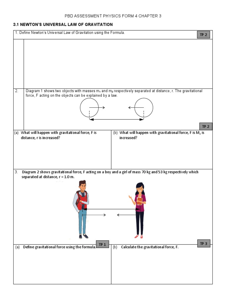 PBD Assessment Physics Form 4 Chapter 3 | PDF | Gravity | Orbit