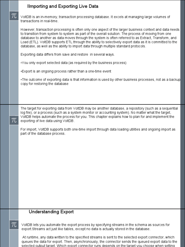 Automating Data Movement Between Systems with Real-Time Export and Import Capabilities in VoltDB ...